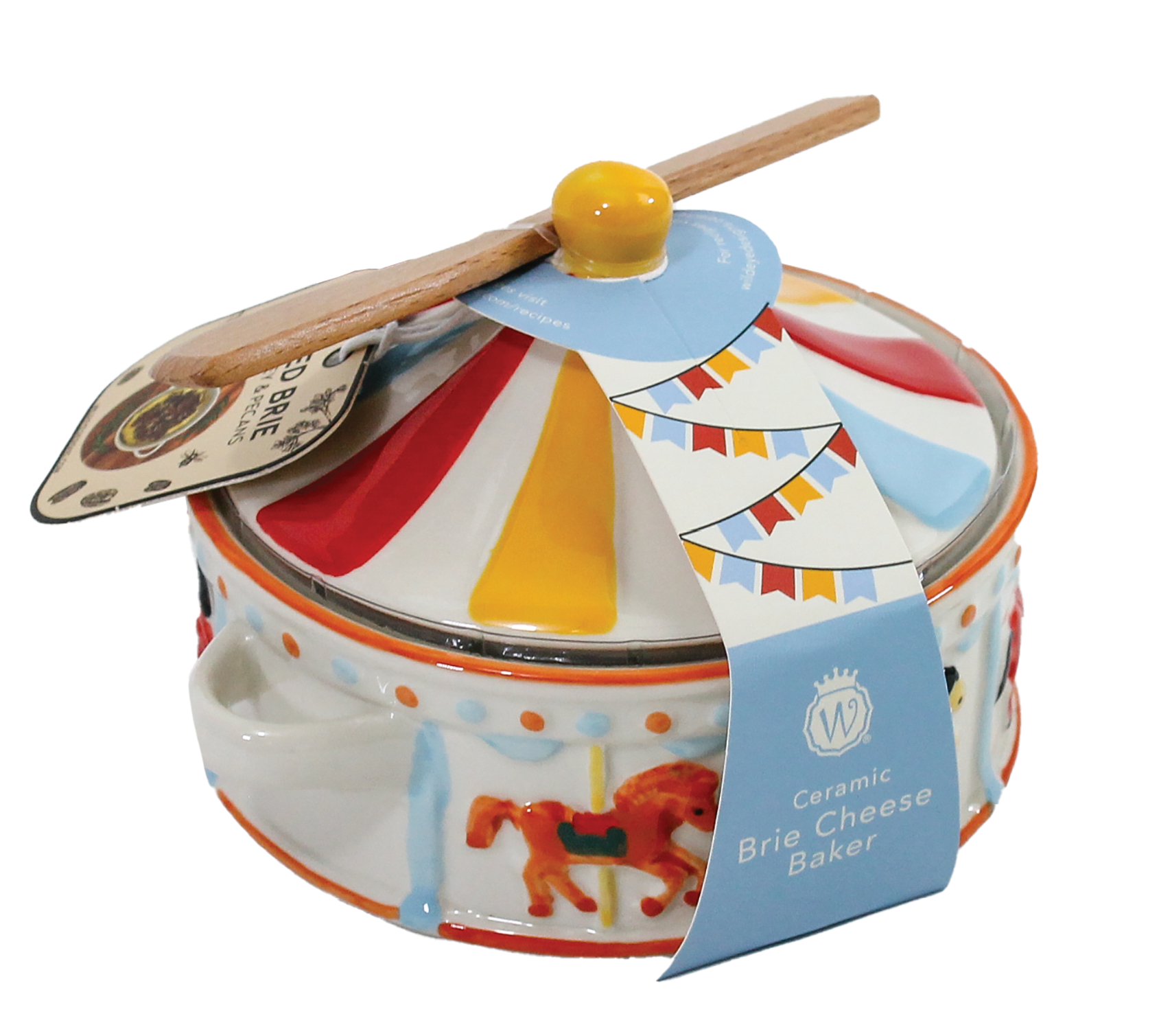 Carousel Brie Baker – Figural Ceramic Bakeware | Wild Eye Designs
