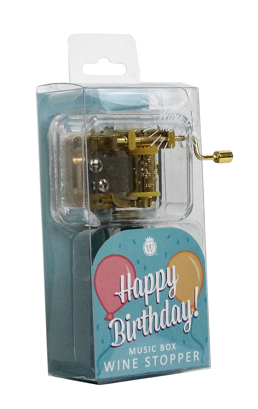 Music Box Bottle Stopper – “Happy Birthday” | Wild Eye Designs
