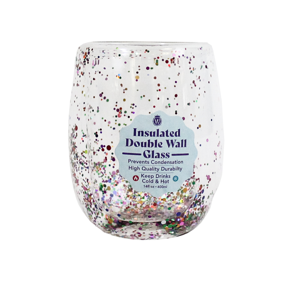 Rainbow Confetti Double Wall Glass Set | Wild Eye Designs