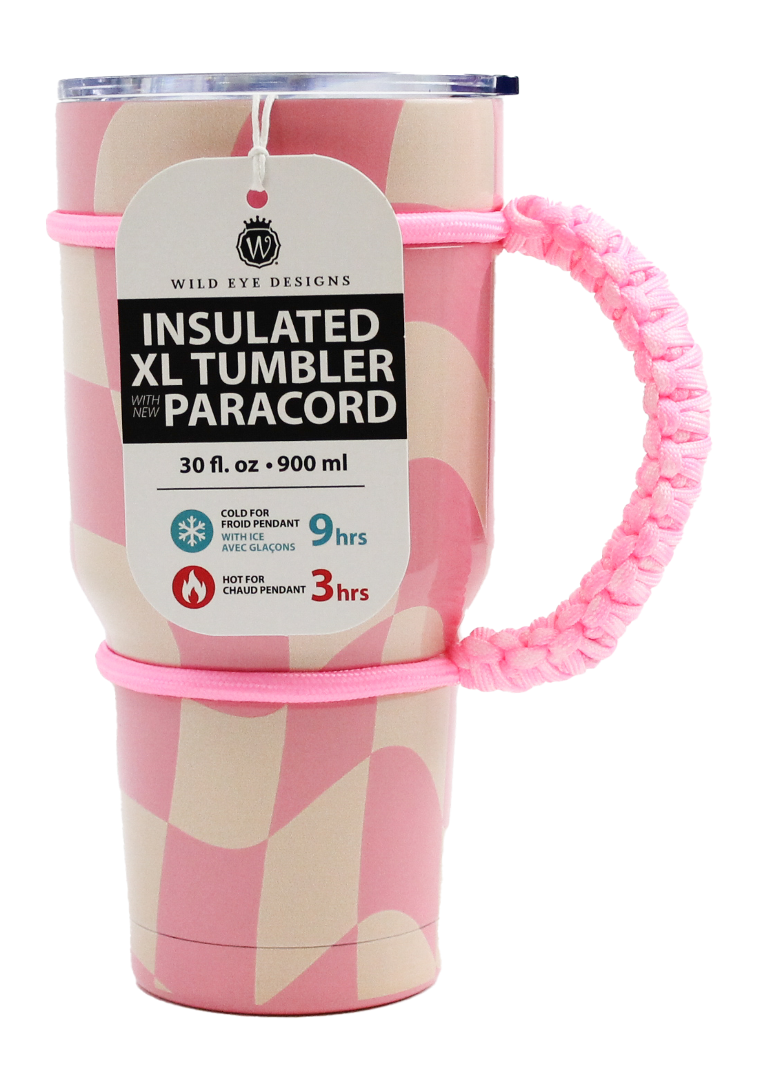 PINK CHECKERED PARACORD TUMBLER - Wild Eye Designs