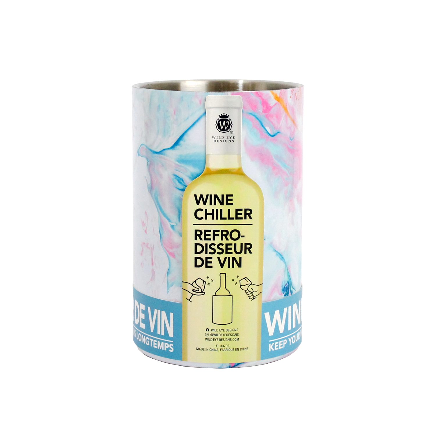 Pink Marble Wine Chiller | Wild Eye Designs